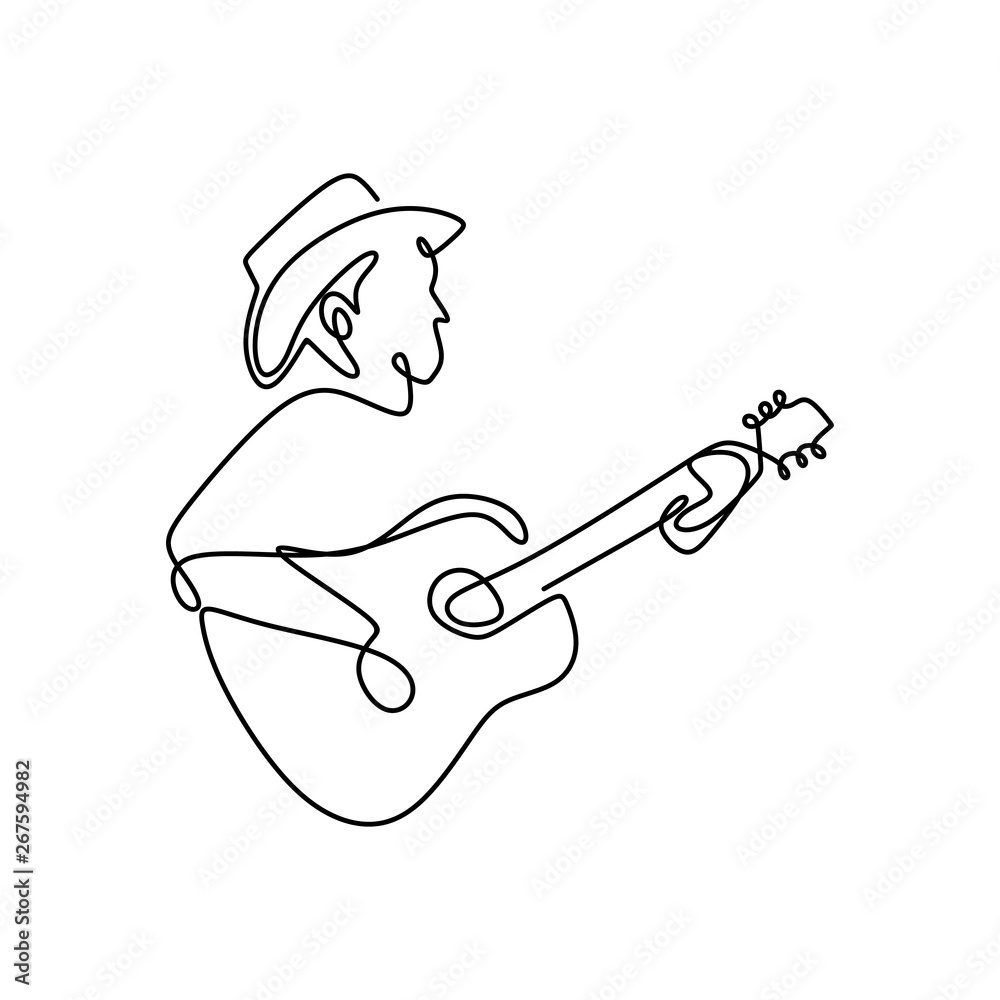 Classical Guitar Player Drawing