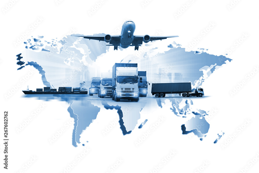 The world logistics , there are world map with logistic network ...