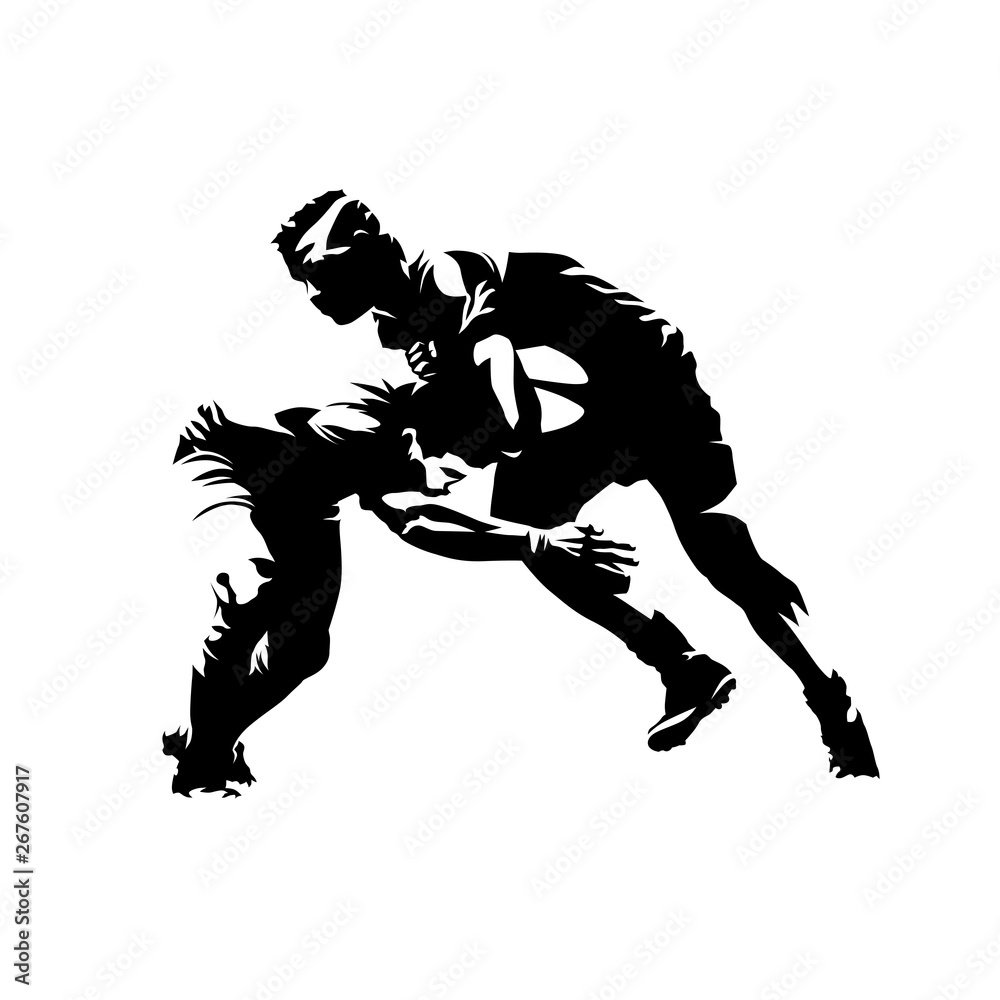 Rugby isolated vector illustration. Two rugby players are running ...