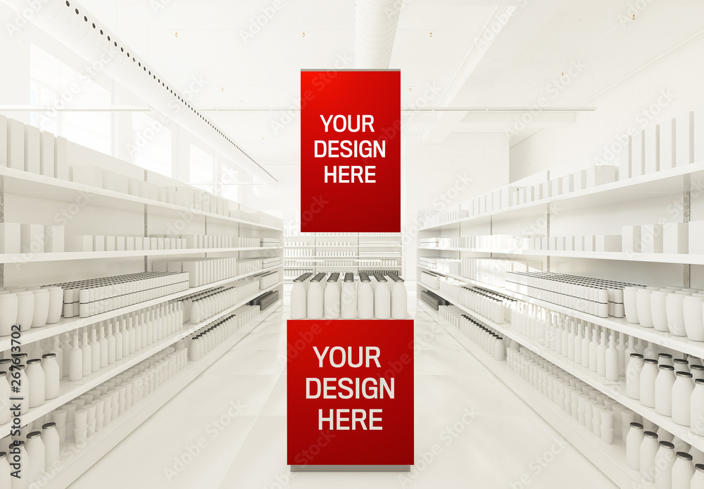 Product Placement Supermarket Mockup Stock Template | Adobe Stock