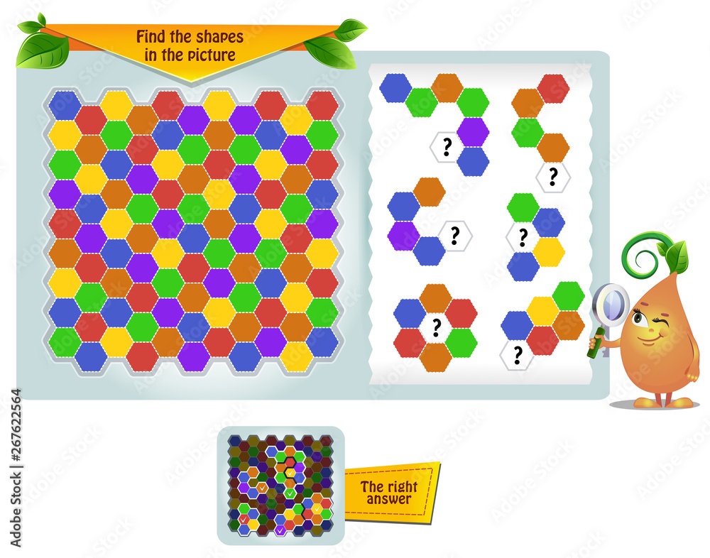 find the shapes in the picture attention Stock Vector | Adobe Stock