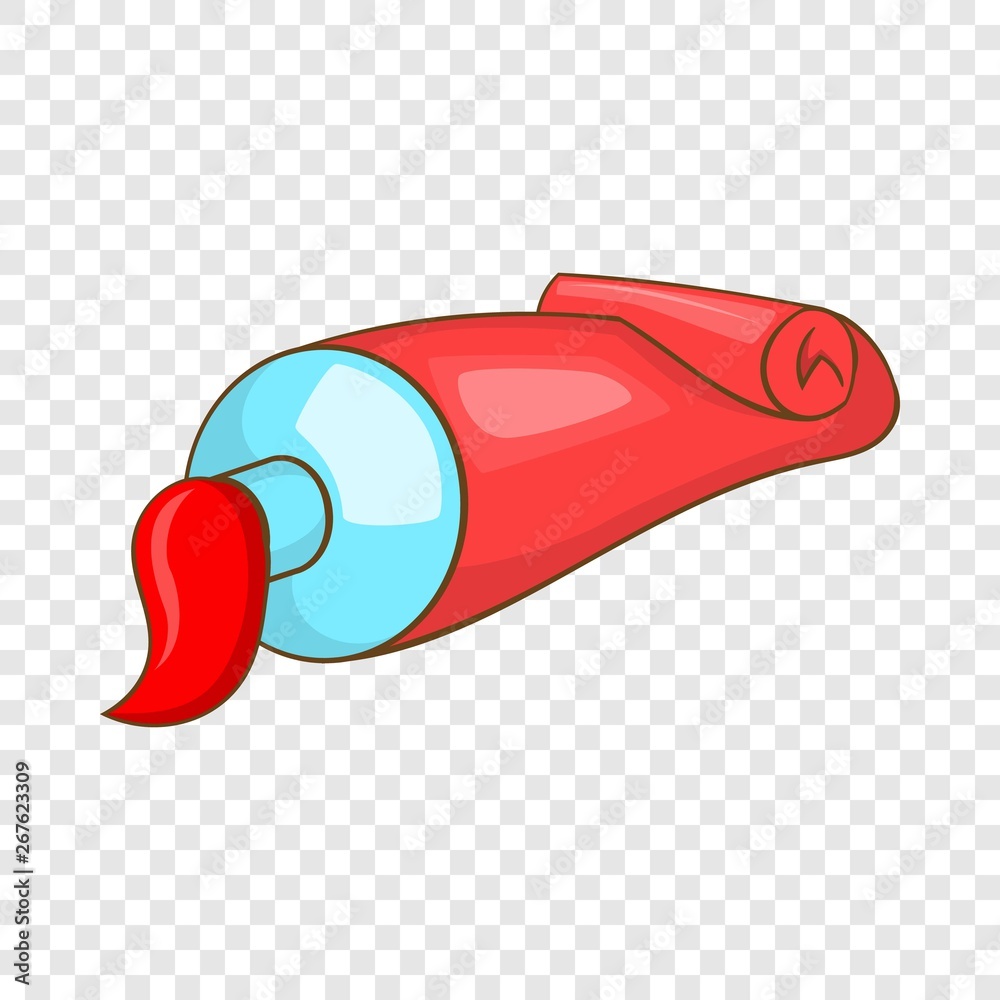 Red paint tube icon. Cartoon illustration of red paint tube vector icon ...