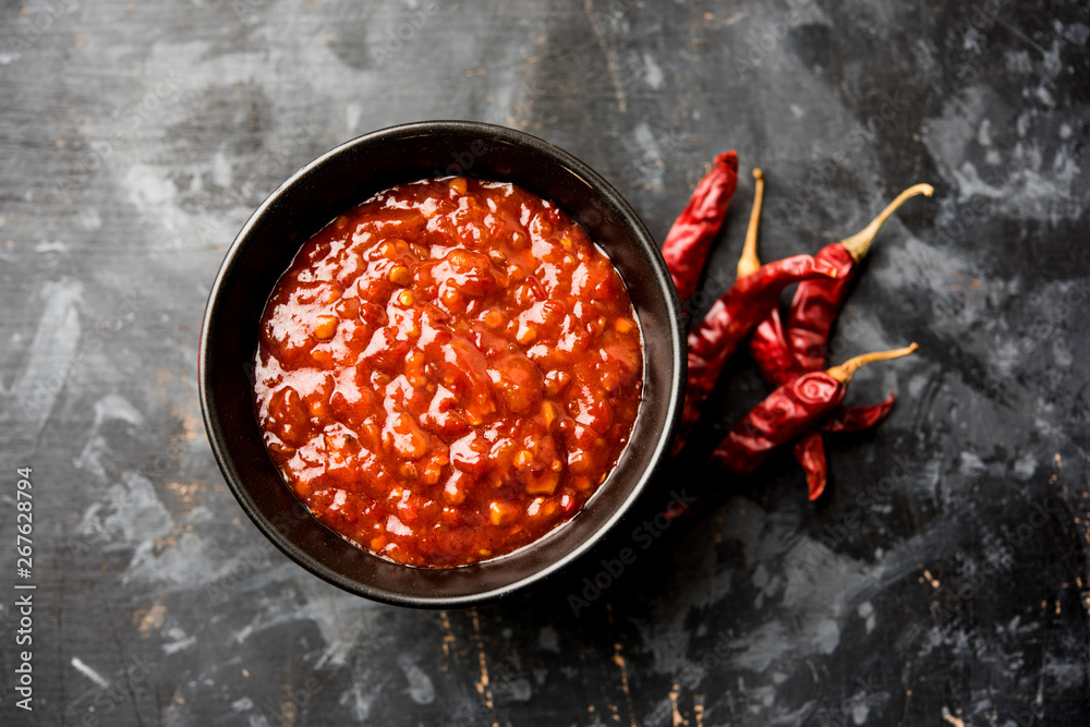 Schezwan Sauce / Szechuan chutney is an important ingredient in Chinese ...