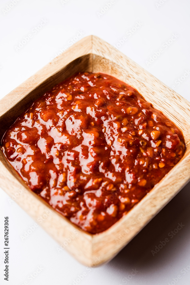 Schezwan Sauce / Szechuan chutney is an important ingredient in Chinese ...