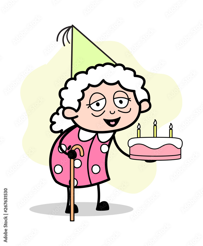 Happy Birthday Old Lady Cartoons