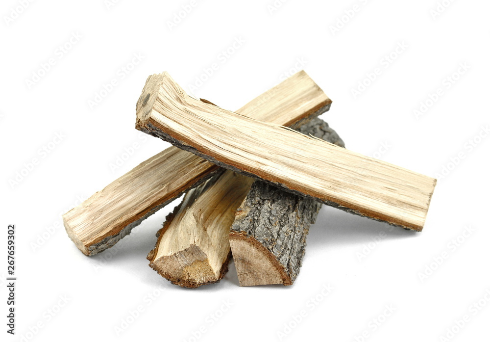 Firewood isolated on white. Oak Log Isolated on a white. Log fire wood ...