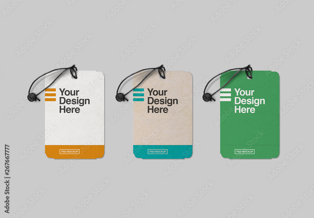 Perforated Label Tags Mockup Stock Template | Adobe Stock