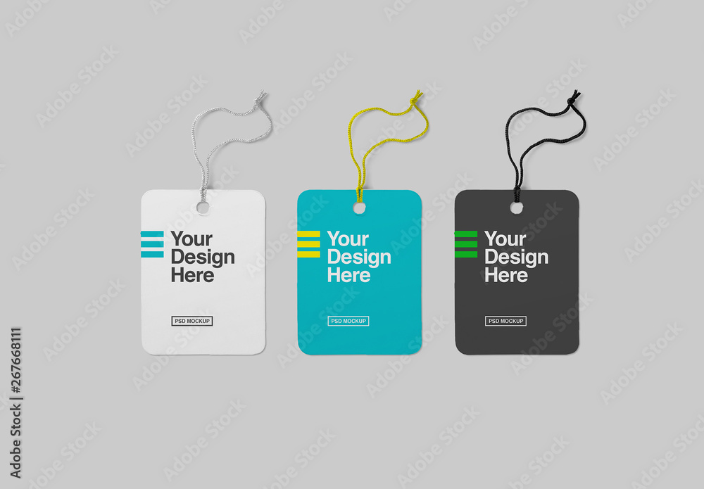 Square Label Tags Mockup Stock Template | Adobe Stock