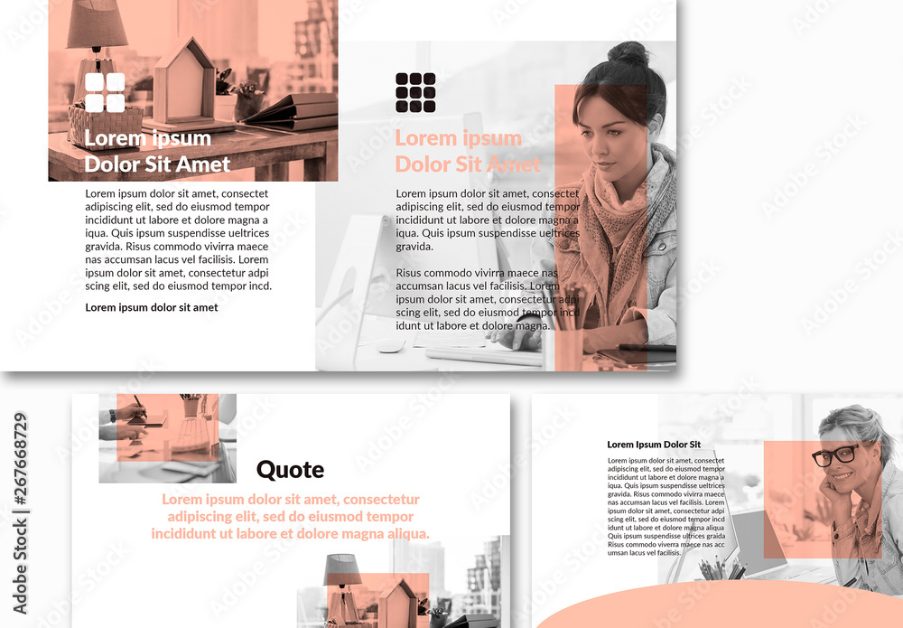 Pitch Presentation Layout with Pink Accents Stock Template | Adobe Stock