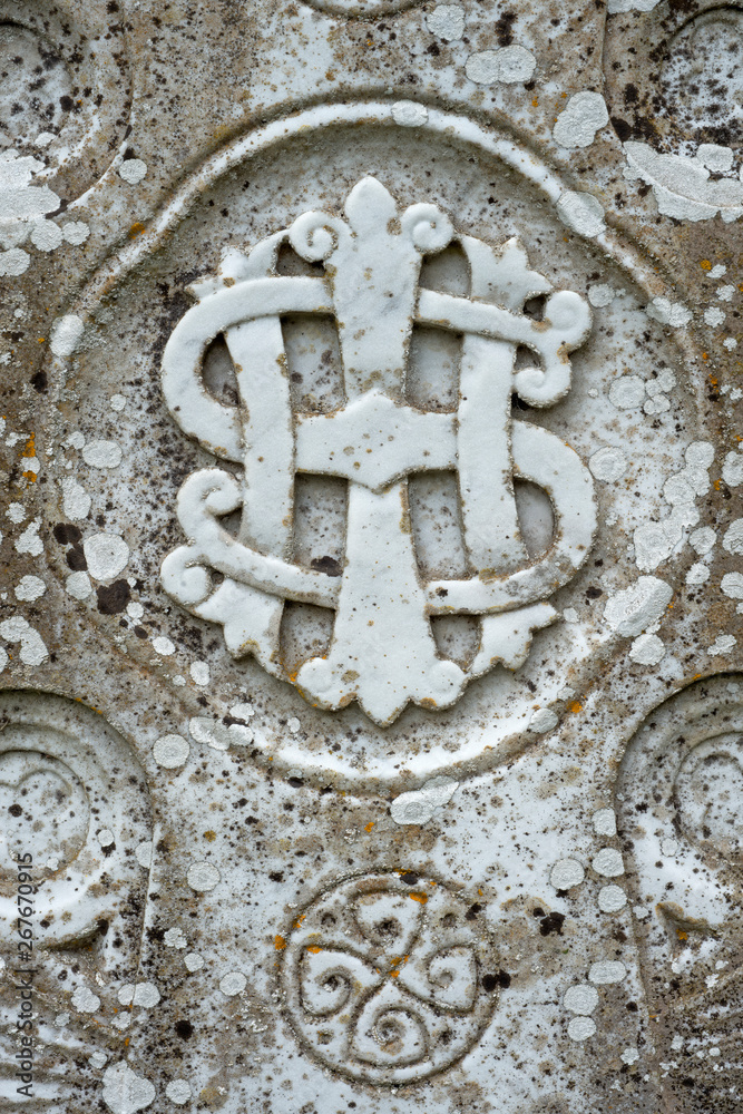 Monogram representing the first three letters for 'Jesus' in the Greek ...