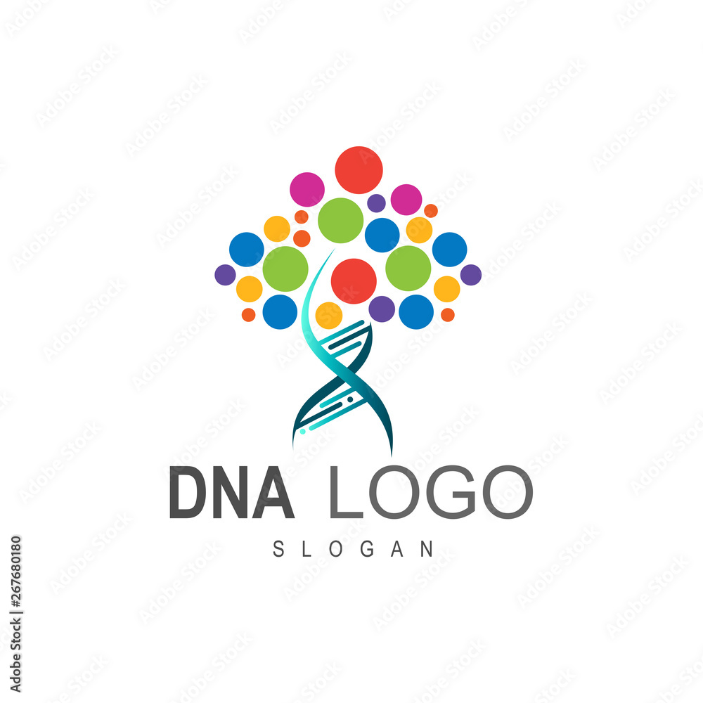 DNA logo, icon of life, tree icon, brain and DNA Stock Vector | Adobe Stock