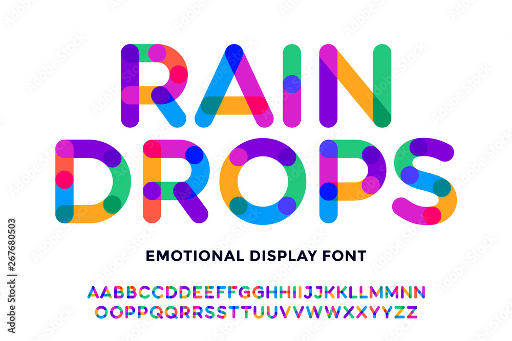 Colorful font. Colorful bright alphabet and font Stock Vector | Adobe Stock
