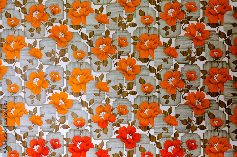Patterned wallpaper from the 1970s/1980s Stock Photo | Adobe Stock