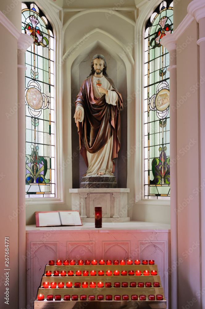 Sacred Heart shrine in a Roman Catholic Cathedral Stock Photo | Adobe Stock