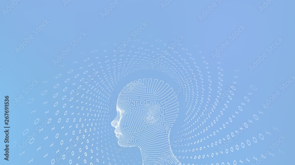 AI. Artificial intelligence concept. Ai digital brain. Abstract digital ...