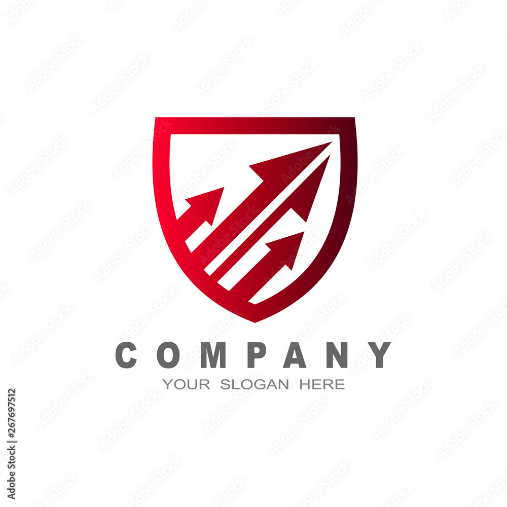 logo shield and arrow , delivery icon , defense symbol Stock Vector ...