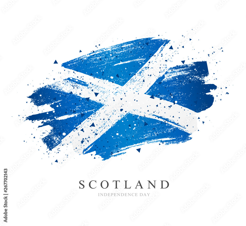 Flag of Scotland. Vector illustration on white background. Stock ベクター ...