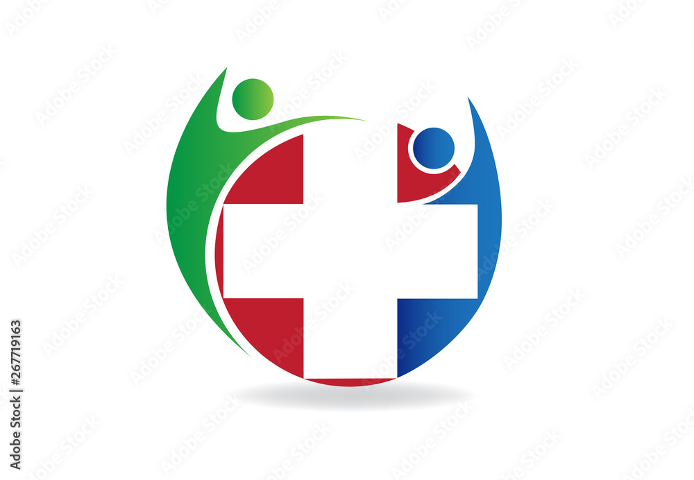 Logo team with a medical symbol Stock Vector | Adobe Stock