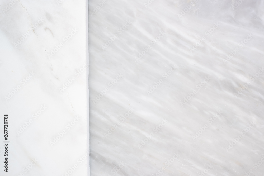top view of white marble layer with grey marble texture background ...