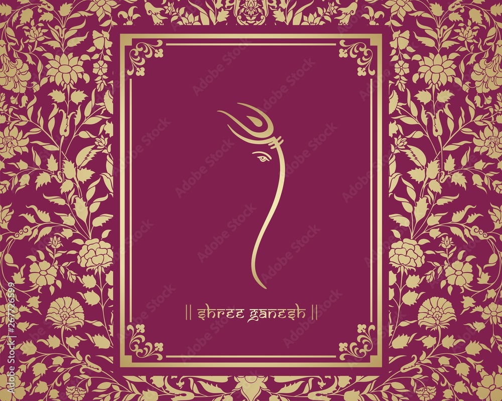 Ganesha, wedding card, royal Rajasthan, India Stock Vector | Adobe Stock
