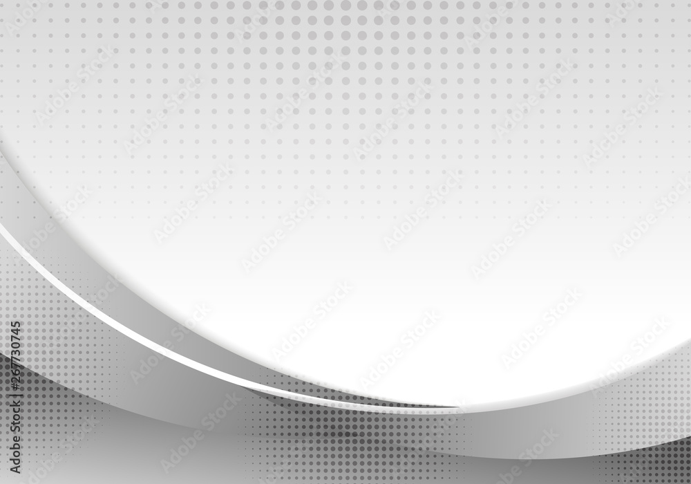 Abstract gray waves or curved professional business design layout ...