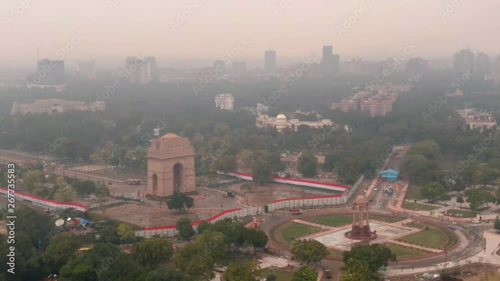 India gate in Delhi, 4k aerial drone footage Stock Video | Adobe Stock