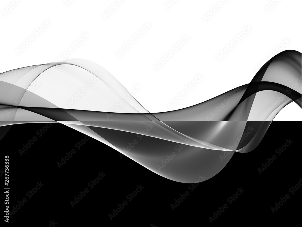 Abstract Black And White Wave Design Stock Illustration | Adobe Stock