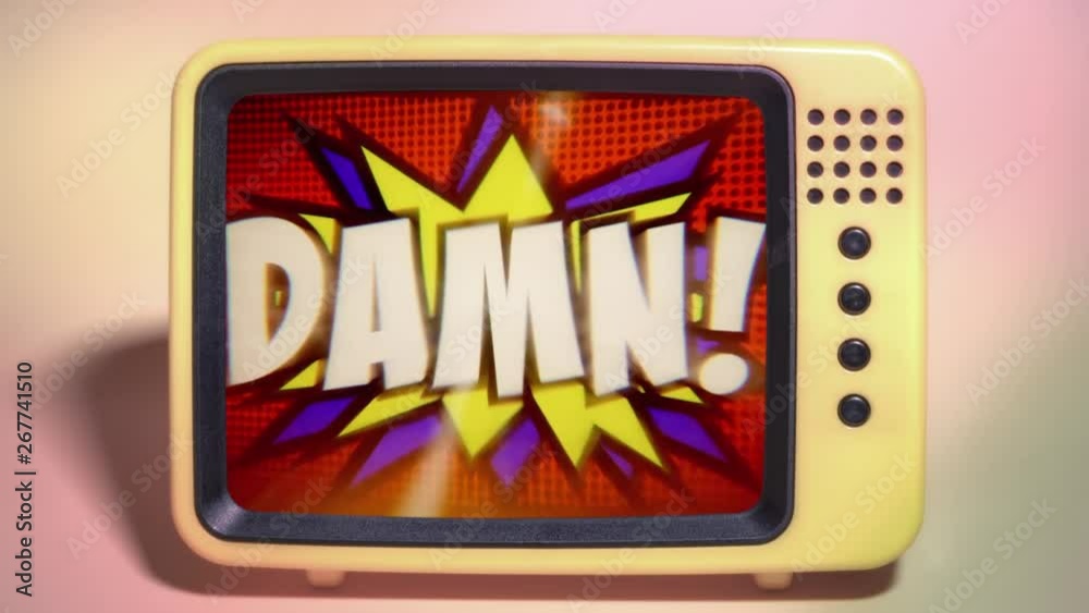 Vidéo Stock A transmission viewed on a fancy TV screen: a comic strip ...