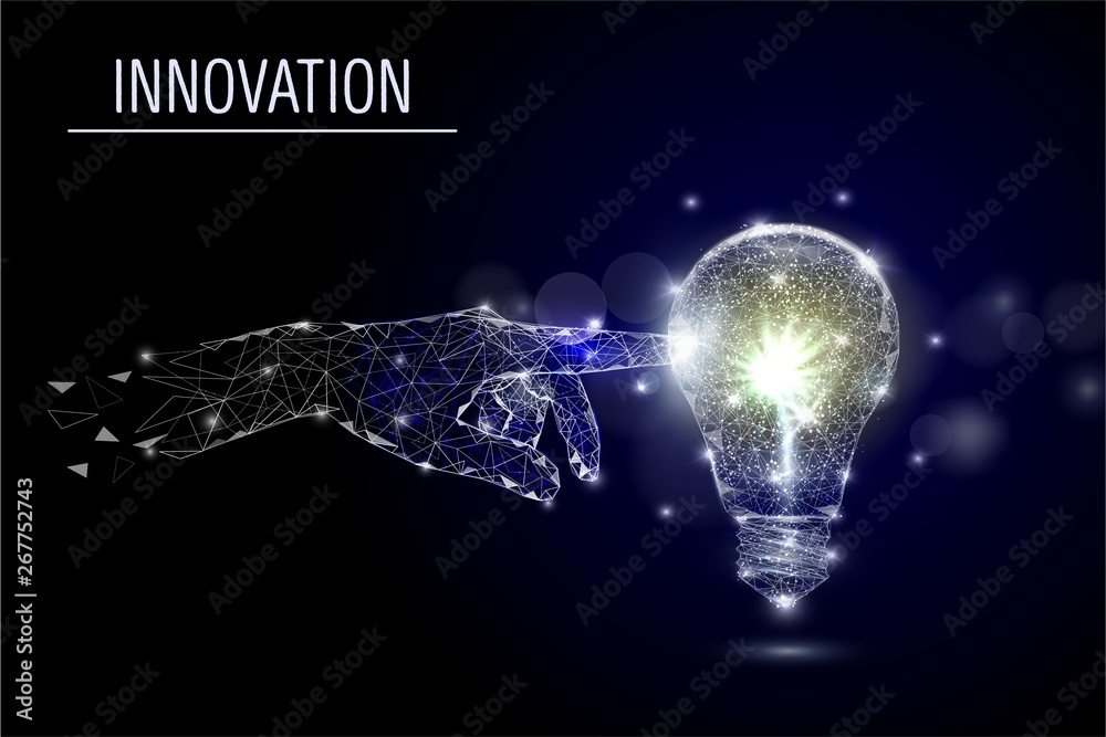 Business innovation, vector polygonal art style illustration Stock ...