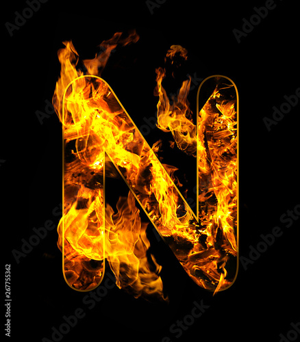 Letter N In Fire