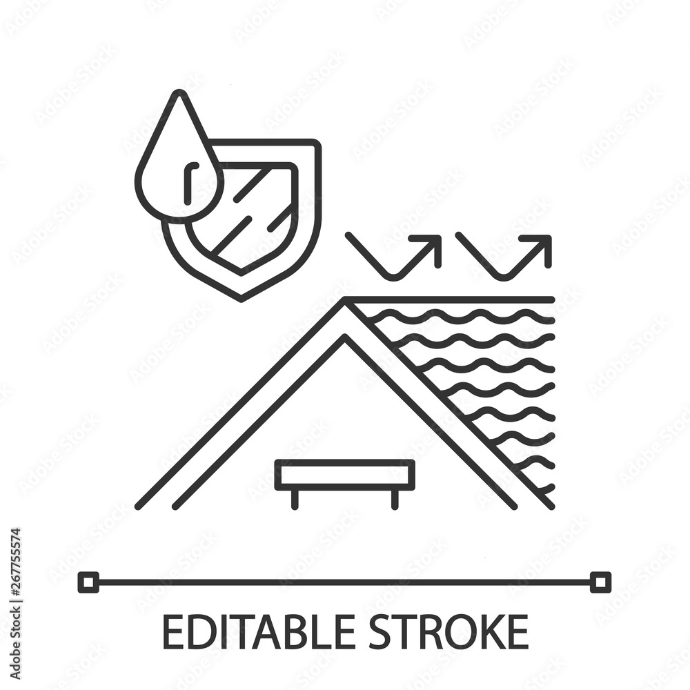 Waterproofing roof linear icon Stock Vector | Adobe Stock