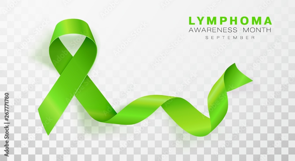 Lymphoma Awareness Month. Lime Green Color Ribbon Isolated On ...