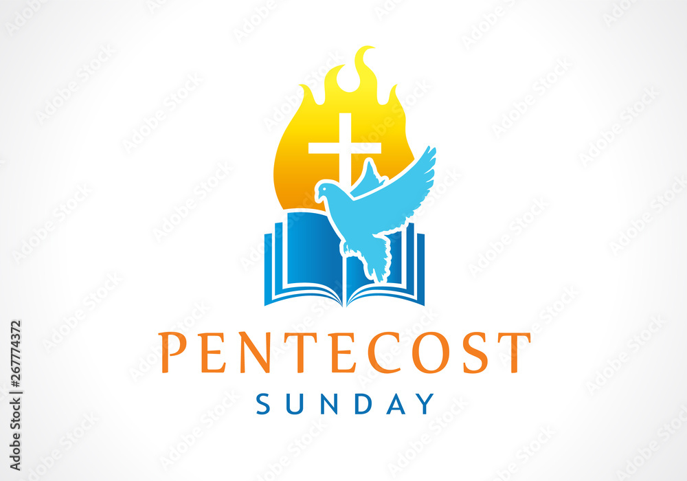 Pentecost Sunday, Holy Spirit banner. Invitation the service of ...