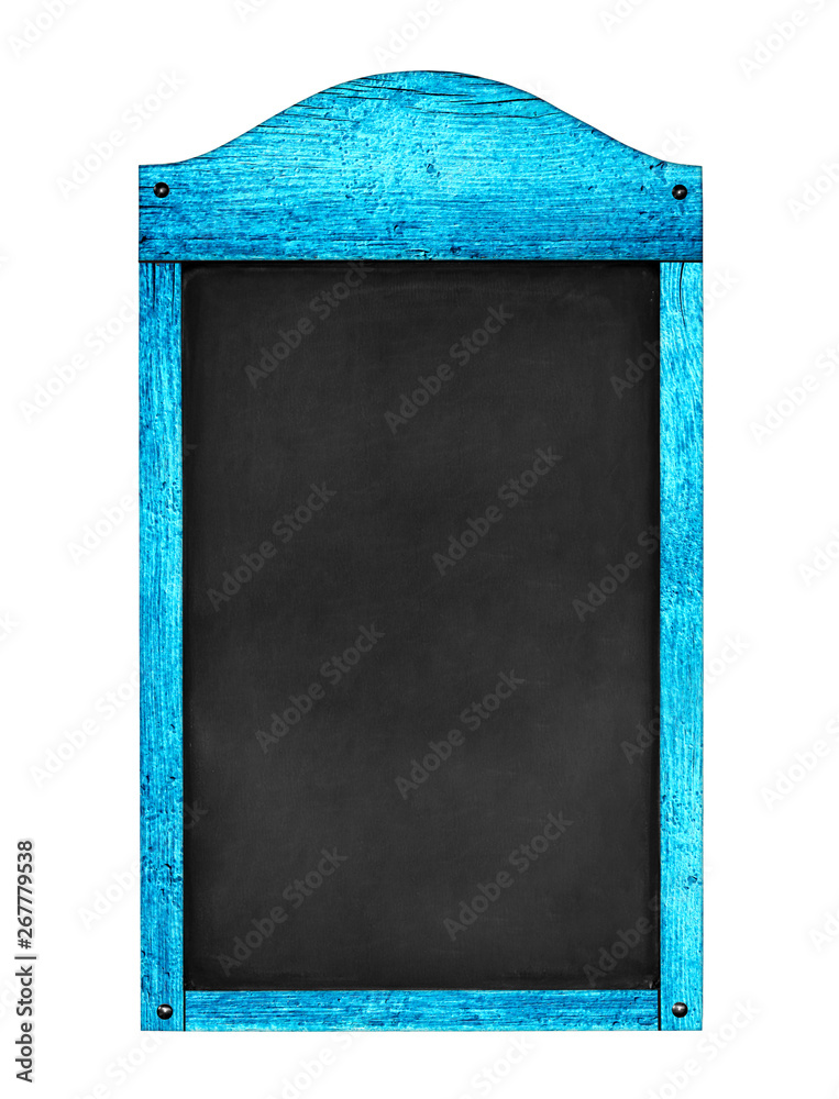 Blue menu board in frame on an isolated white background Stock Photo ...