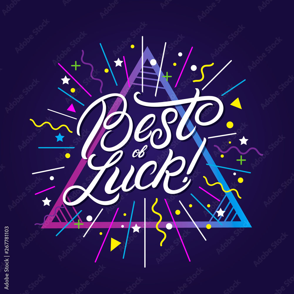 Best of Luck hand written lettering. Stock Vector | Adobe Stock