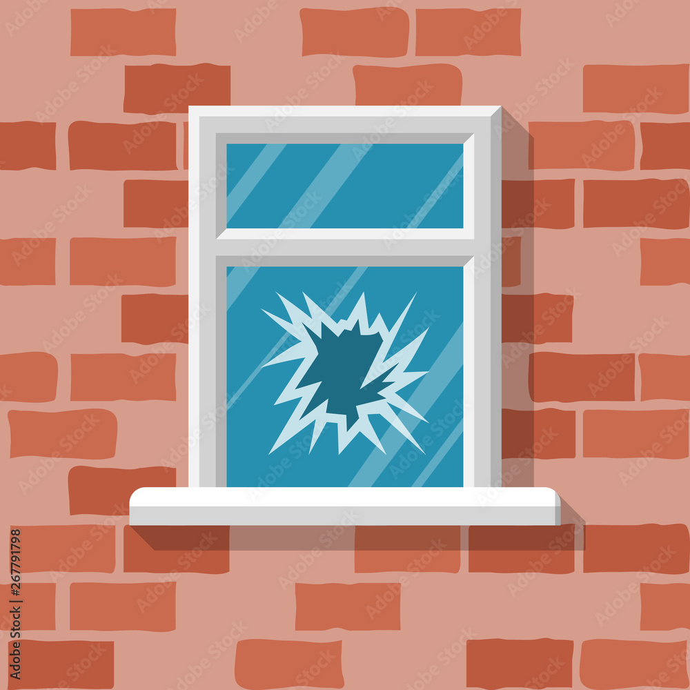 Broken Window Cartoon