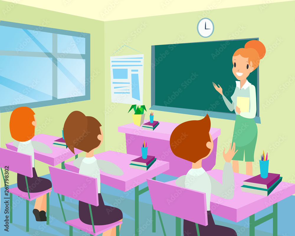 Students In Class Cartoon
