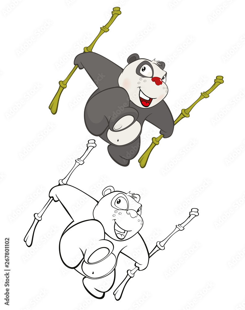 Vector Illustration of a Cute Cartoon Character Panda for you Design ...