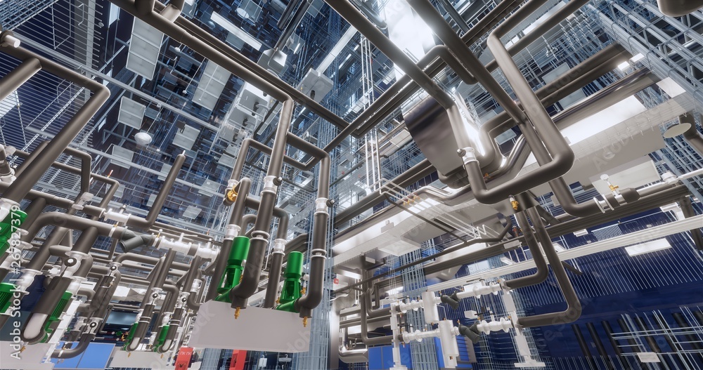 BIM model of internal utilities of the building Stock Illustration ...