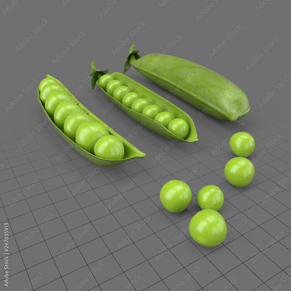 Pea pods Stock 3D asset | Adobe Stock