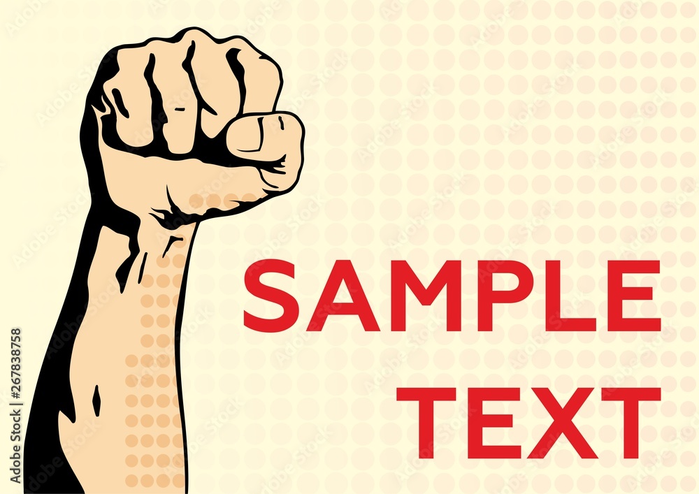 Fist male hand, proletarian protest symbol. Clenched fist held in ...