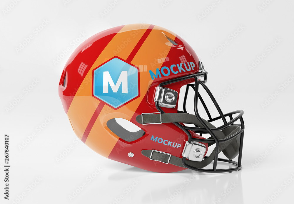 Isolated American Football Helmet Mockup Stock Template | Adobe Stock