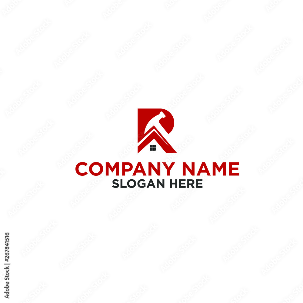 Letter R Initial Logo Vector for Real Estate an Construction Design ...