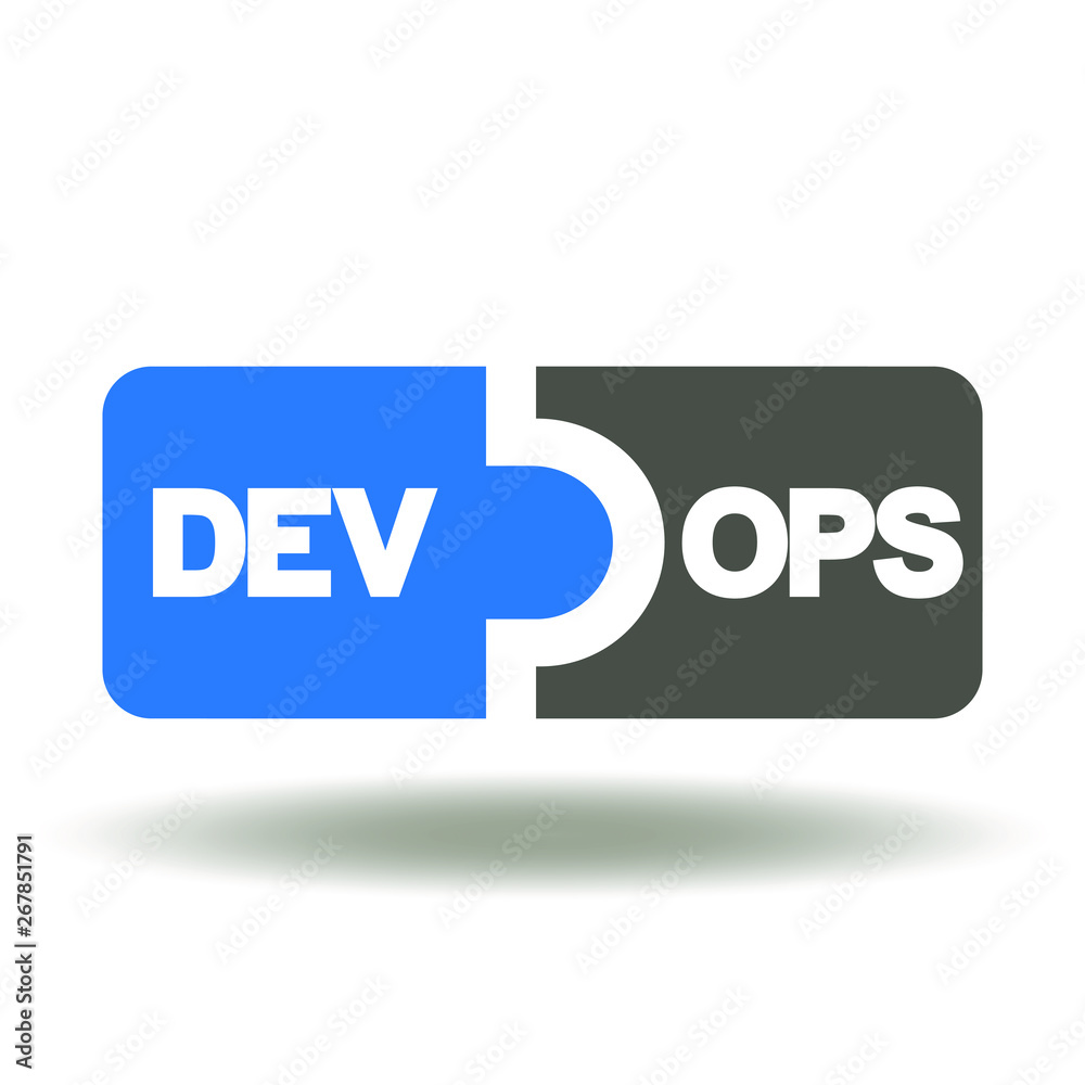 Devops puzzle icon vector. Development Operations logo. Dev Ops Web ...