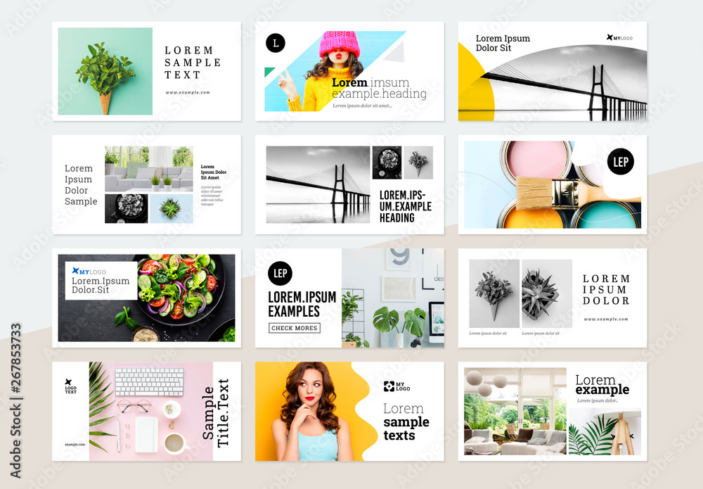 Social Media Post Banners Layouts Stock Template | Adobe Stock