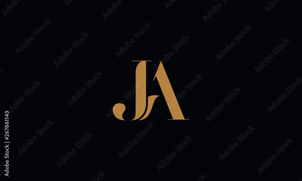 JA logo design template vector minimal design Stock Vector | Adobe Stock