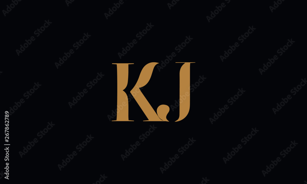 KJ logo design template vector illustration minimal design Stock Vector ...