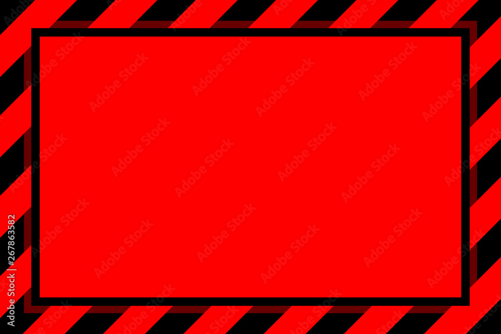 Vecteur Stock warning sign red black stripe frame template background ...