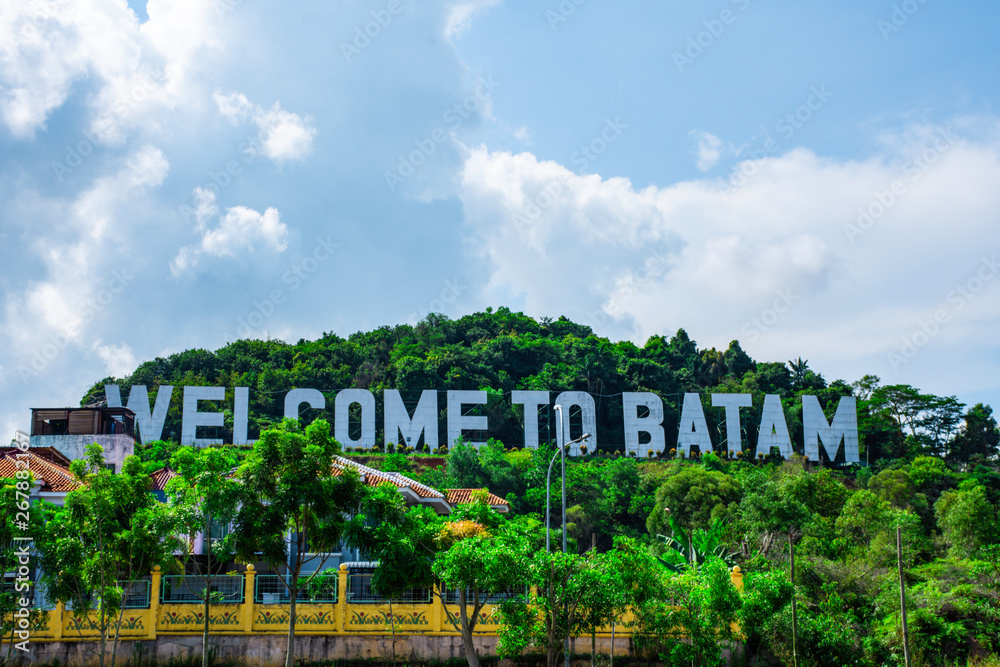 Welcome to Batam like Hollywood Sign in Batam Island, Indonesia - Nov ...