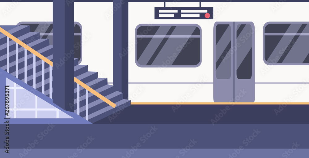 train subway railway underground station empty no people platform city ...